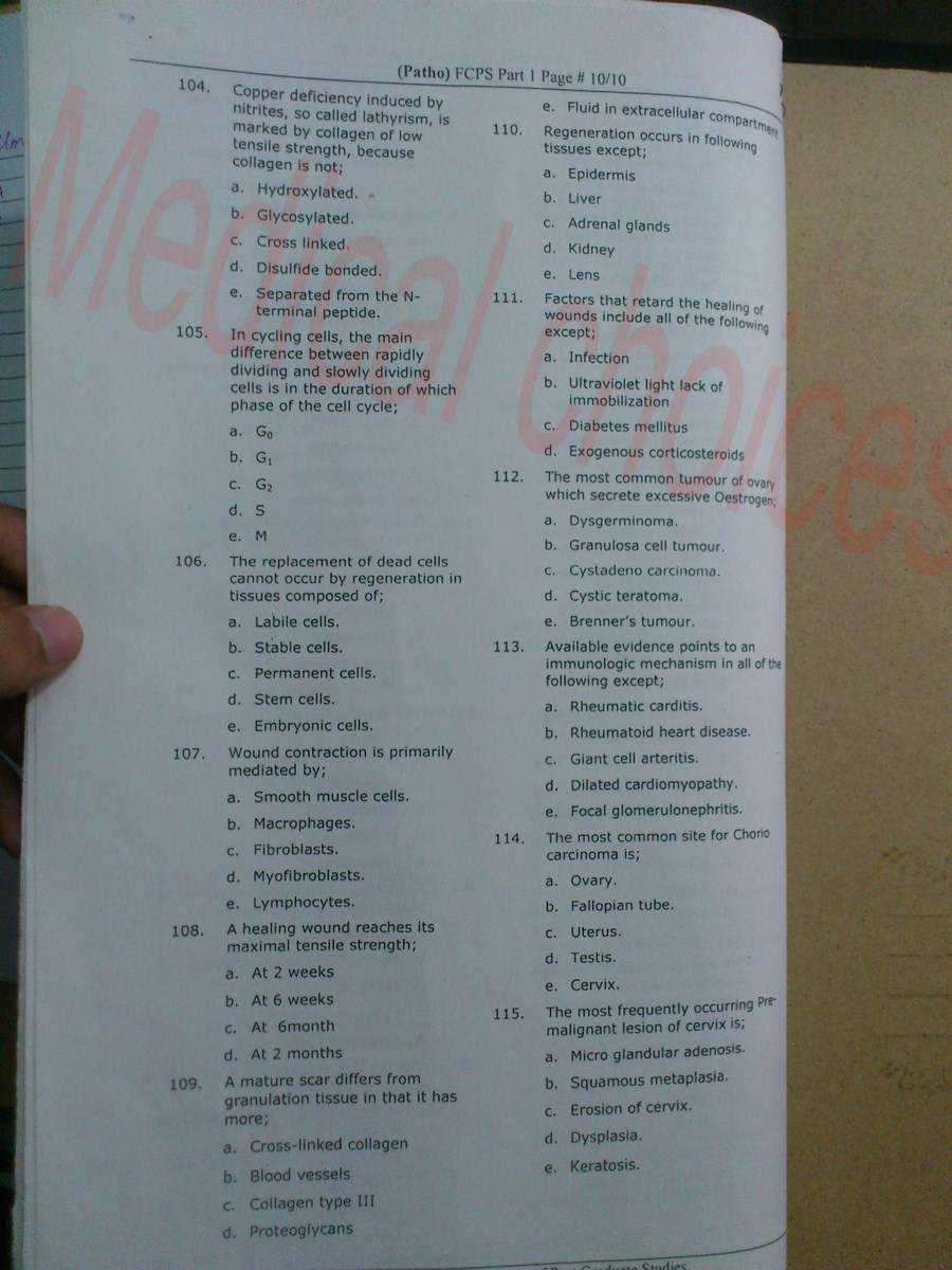 FCPS Part 1 Past Papers Original | MEDICAL CHOICES